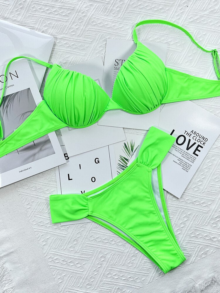 Fluorescent Green Bikini Set – Glosh